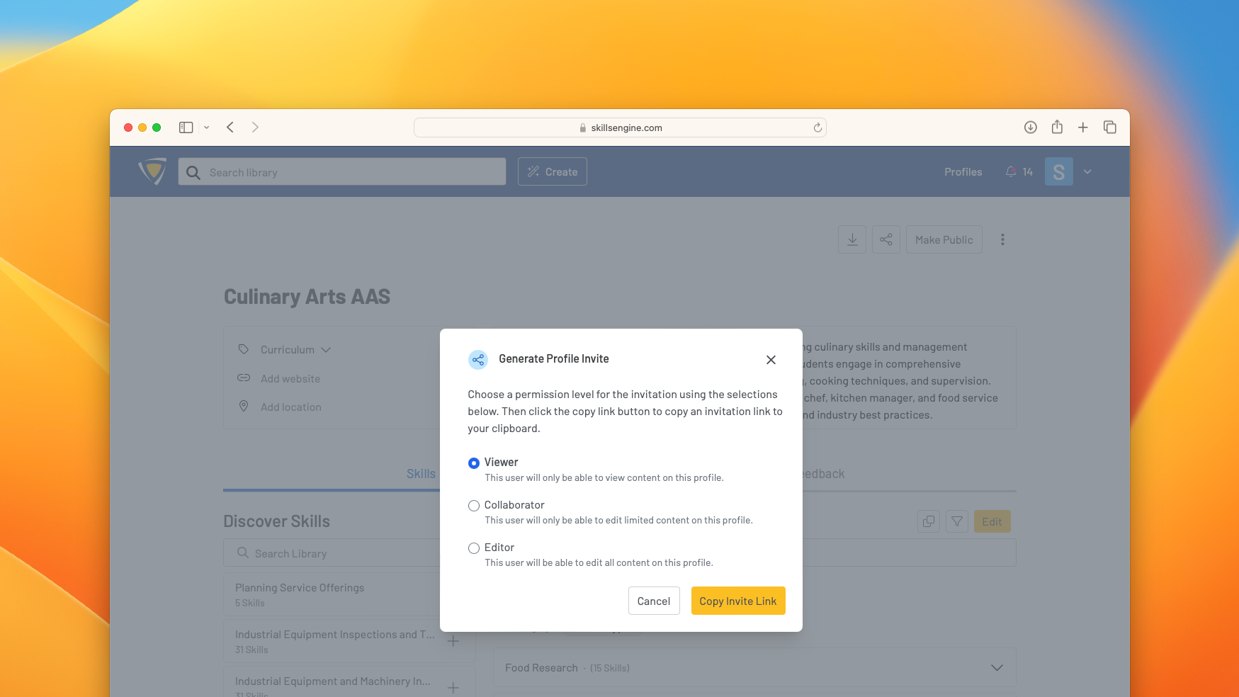 Sharing Profiles Managing Permissions