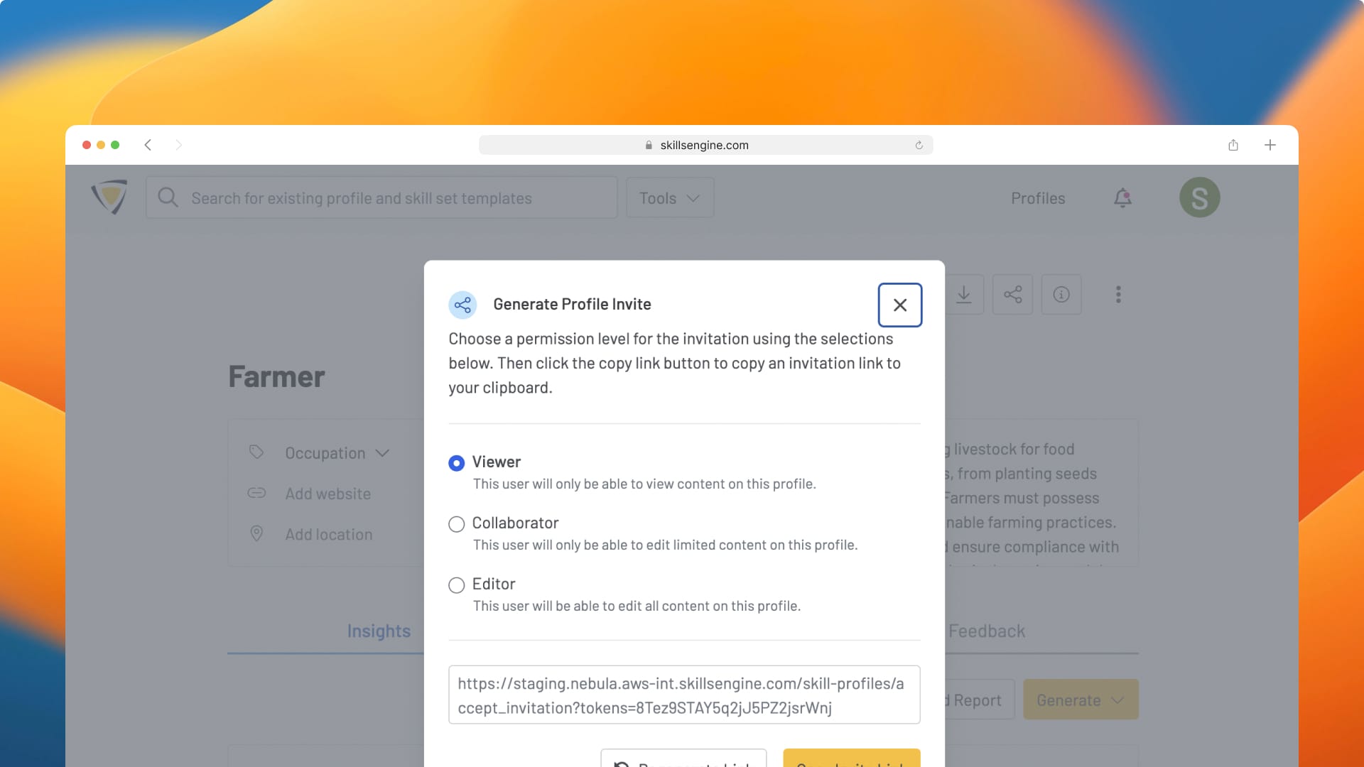 Sharing Profiles Managing Permissions
